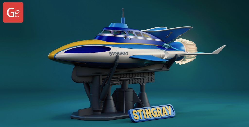 Stingray Submarine: Retro-Futuristic Sci-Fi Model for 3D Printing ...