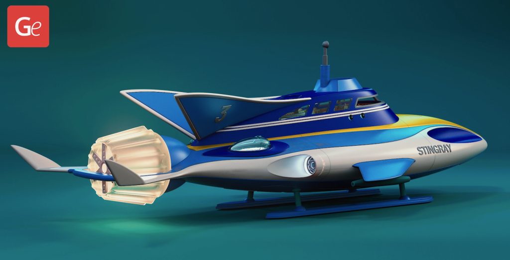 Stingray Submarine: Retro-Futuristic Sci-Fi Model for 3D Printing ...